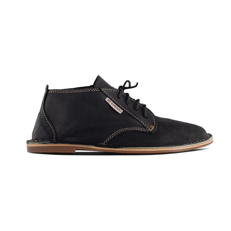 Gurmuki Handmade Leather Ankle Vellies Veldskoen - Black
