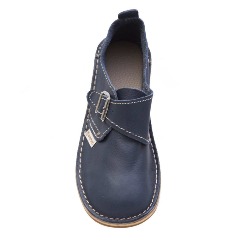 Gurmuki Handmade Leather Vellies Veldskoen - Buckle - Navy